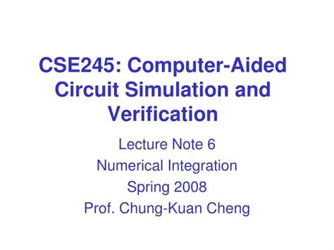 ppt cse245 computer aided circuit simulation and verification