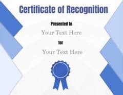 Free Certificate Of Recognition Template Customize Online