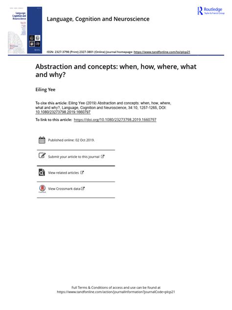 Abstraction And Concepts When How Where What And Why Pdf