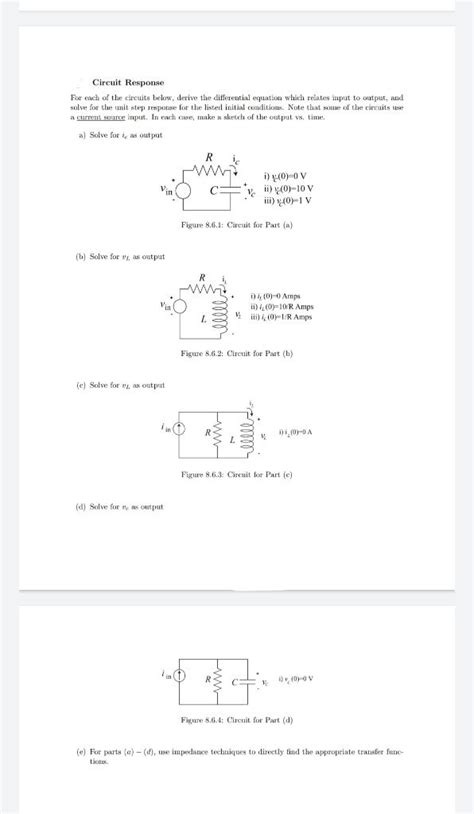 Solved Circuit Response For Each Of The Circuits Below Chegg