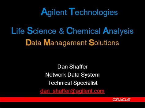 Agilent Technologies Life Science Chemical Analysis Data Management