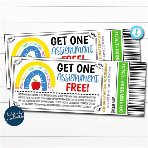 Free Homework Pass Template Printables Free Homework Pass Template Printables
