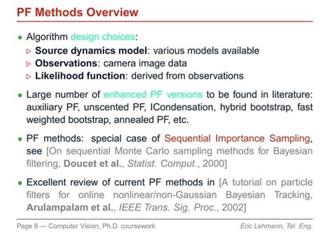 Particle Filtering In Computer Vision 2003 Pdf Physics Science