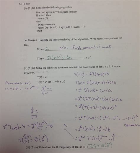 Solved Algorithm Analysis Problems Please Explain Chegg