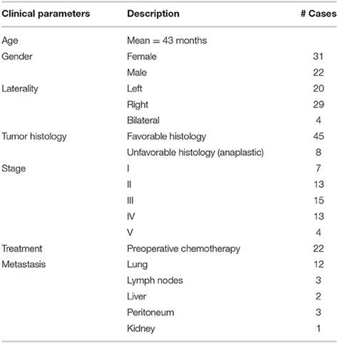 Frontiers Microrna Profiling In Wilms Tumor Identification Of Potential Biomarkers
