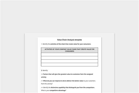 Free Value Chain Analysis Templates Word Excel PDF