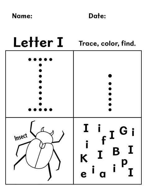 Free Letter I Worksheets For Preschool ⋆ The Hollydog Blog