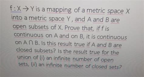 solved f x y is a mapping of a metric space x into a