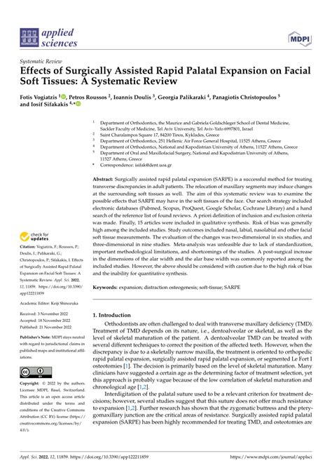 Pdf Effects Of Surgically Assisted Rapid Palatal Expansion On Facial Soft Tissues A