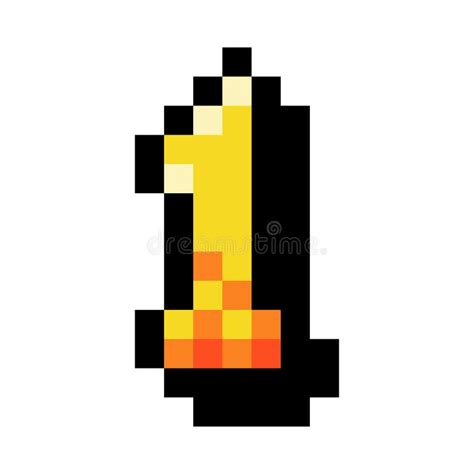 Pixel 8 Bit Number One Or Numeral Vector Illustration Stock Vector Illustration Of Element