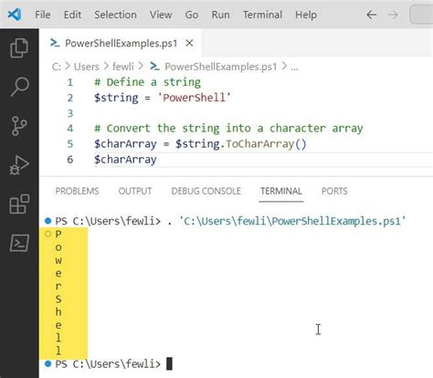 How To Create Character Array In Powershell