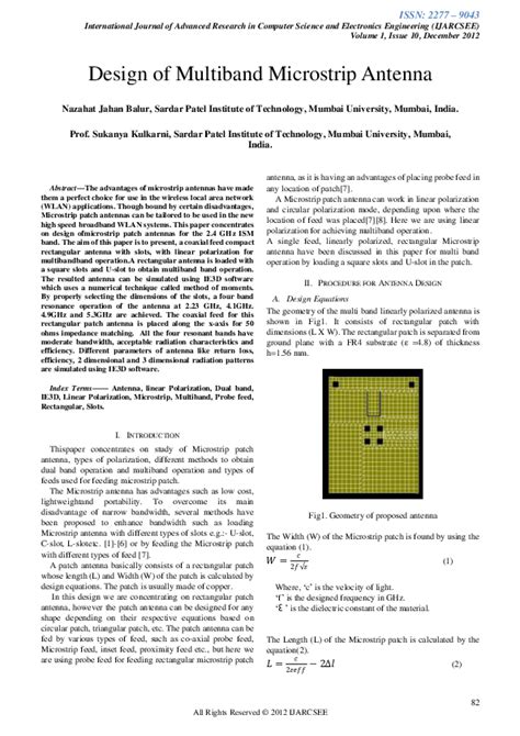 pdf design of multiband microstrip antenna
