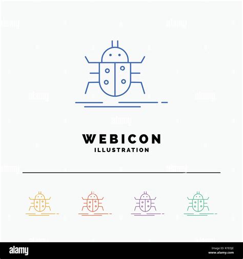 Bug Bugs Insect Testing Virus 5 Color Line Web Icon Template