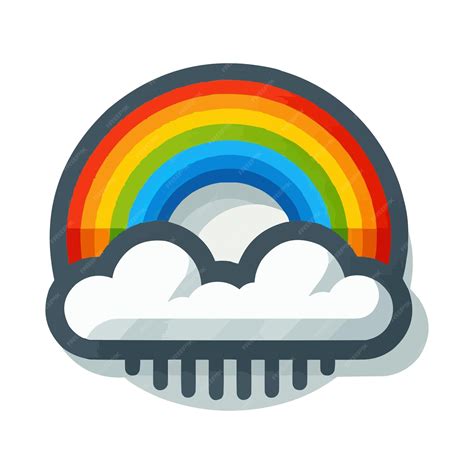 Colorful Rainbow Symbol With Gray Clouds Vector Premium Ai Generated