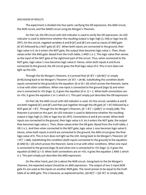 Coe117l Expt 2 Sab Pdf Logic Gate Electronic Circuits
