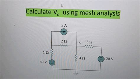 Calculate V0 Using Mesh Analysis Studyx