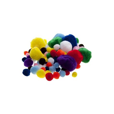 Pom Poms Various Sizes 300pc Assorted Mix