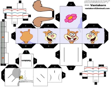 Cubeecraft Sandy Spongebob Turma Do Bob Esponja Bonecas De Papel Da Disney Festa Do Bob Esponja