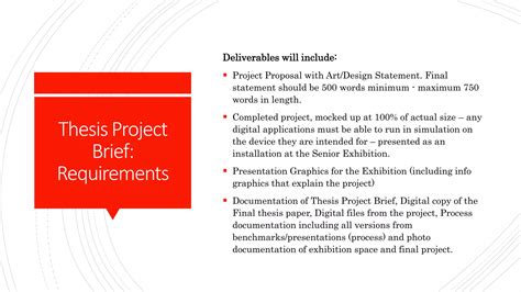 Overview Of Senior Thesis Project Ppt