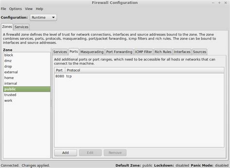 A Port Can Be Allowed By Selecting The Ports Tab And Adding The Port