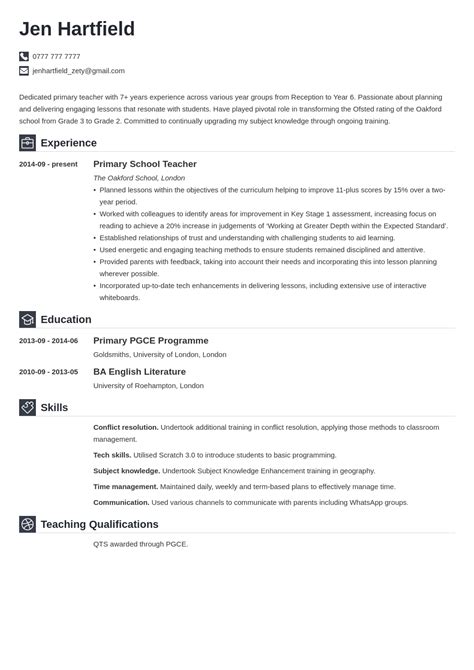 Uk Teacher Cv Example Template Iconic Curriculum Vitae Examples