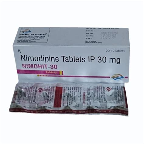 30mg Nimodipine Tablets Ip At Rs 225stripe Nimodipine Tablet In Panchkula Id 2854556023812
