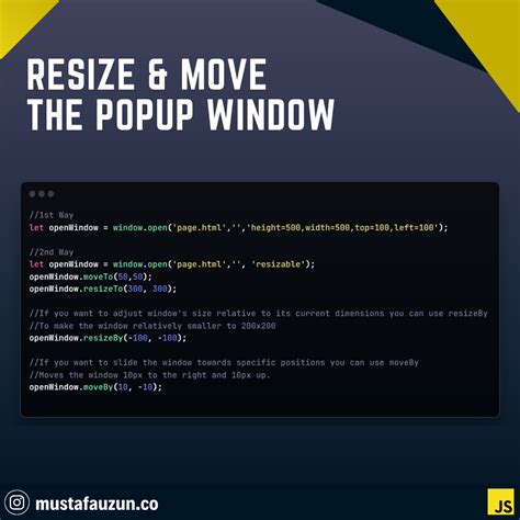 Javascript Resize And Move The Popup Window Mustafa Ateş Uzun Blog