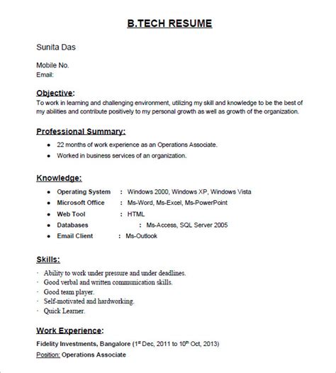25 Resume Templates For Freshers Pdf Doc
