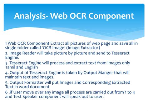Tamil Ocr Using Tesseract Ocr Engine Pptx Desktop Publishing Computer Software And