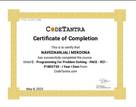 Navya Navi On Linkedin I Got A Certificate From Codetantra Thank You For Codetantra And My…