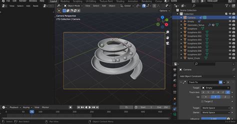 constraints using drivers to have the camera focus on the lowest