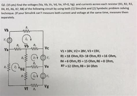 Solved Find The Voltages Va Vb Vc Vd Ve Vf 0 Vg