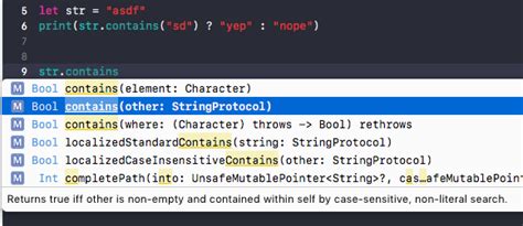 Swift String Contains String Without Using Nsstring Stack Overflow