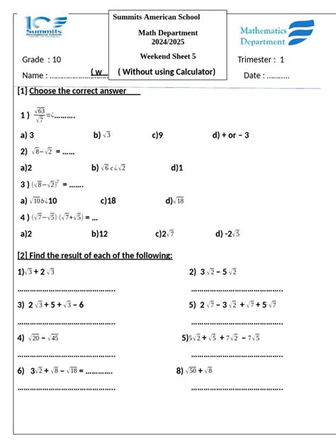 Weekend Sheet 5 Pdf Mathematics Arithmetic