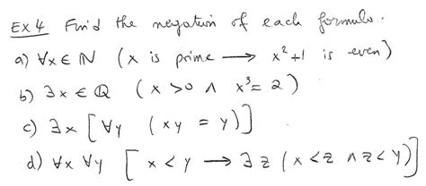 Solved Find The Negation Of Each Formula