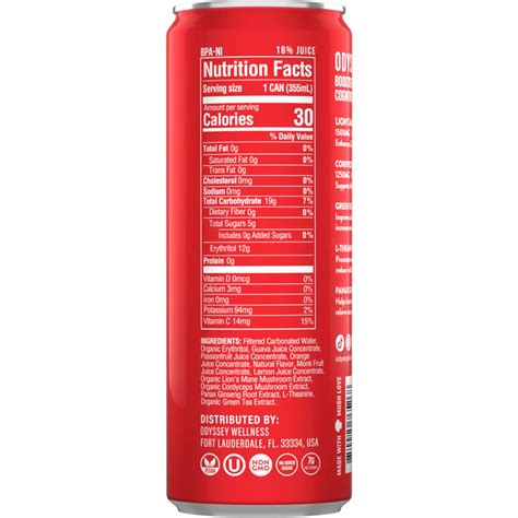 Odyssey Sparkling Elixir Passion Fruit Orangeguava Shop Sports