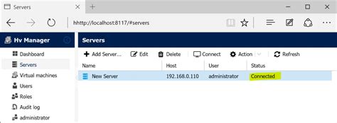 Installation Hv Manager
