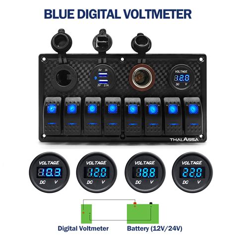 Lighted Marine Switch Panel 6 Gang 12v Switch Panel Led Rocker Toggle
