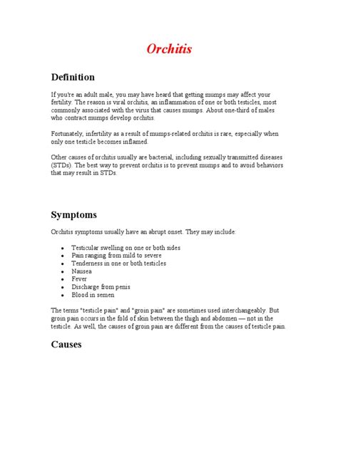 Orchitis Pdf Sexually Transmitted Infection Epidemiology