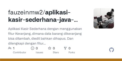 github fauzeinmw2 aplikasi kasir sederhana java netbeans aplikasi