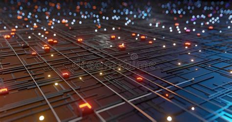 Concept Big Data Center Printed Circuit Board Futuristic Server Circuit Board Futuristic