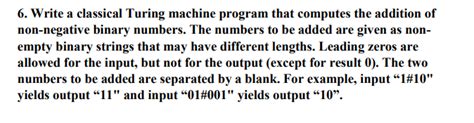 Solved 6 Write A Classical Turing Machine Program That