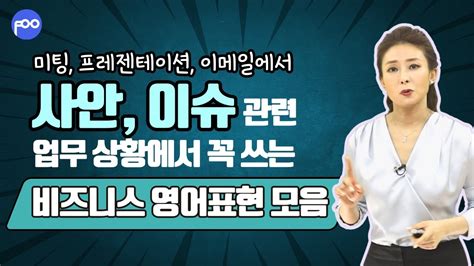 이런 말 모르면 영어로 일 못해요 사안이나 이슈 문제에 관해 이야기할 때 쓰는 필수 비즈니스 영어표현 모음 Youtube