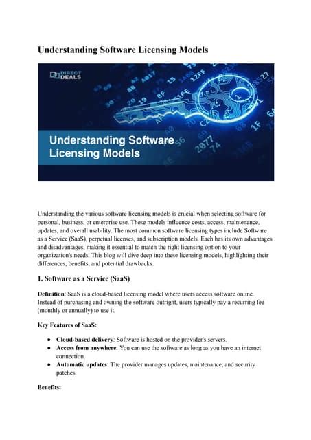 Understanding Software Licensing Understanding Software Licensing Modelsmodels Pdf