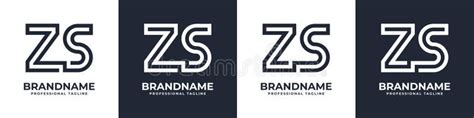 Simple Zs Monogram Logo Suitable For Any Business With Zs Or Sz Initial Stock Vector