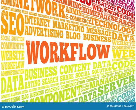 WORKFLOW Word Cloud Stock Illustration Illustration Of Background 206641580