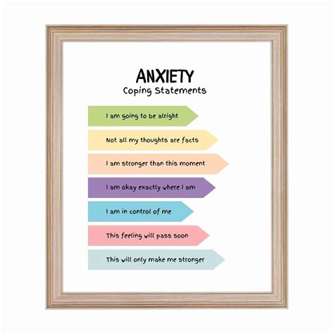 Anxiety Coping Statements Poster Digital Pdf Therapybypro