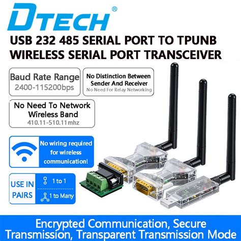 Dtech Lora Module 433mhz Serial Port Data Transmission Station Rs485 Radio Frequency Transceive