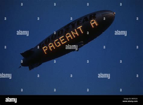Goodyear Blimp Sign Light Letters Spell Message Ad Pr Public Relations