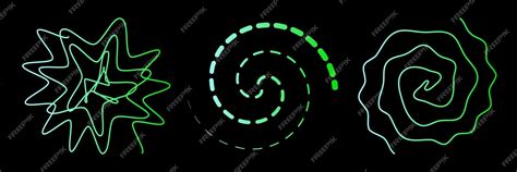 Premium Vector Set Of Abstract Neon Twirls And Spirals Vector